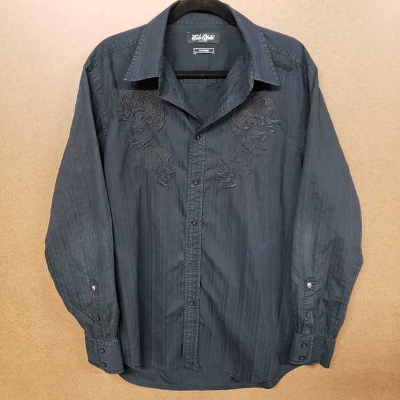 Ecko Unlimited | Shirts | Ecko Unlimited Size Xl Black Skull Embroidery ...
